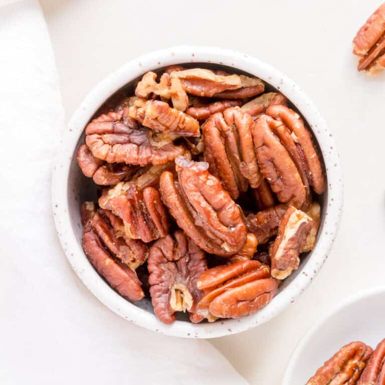 Sweet and Crunchy Maple Roasted Pecans - Maple and Thyme