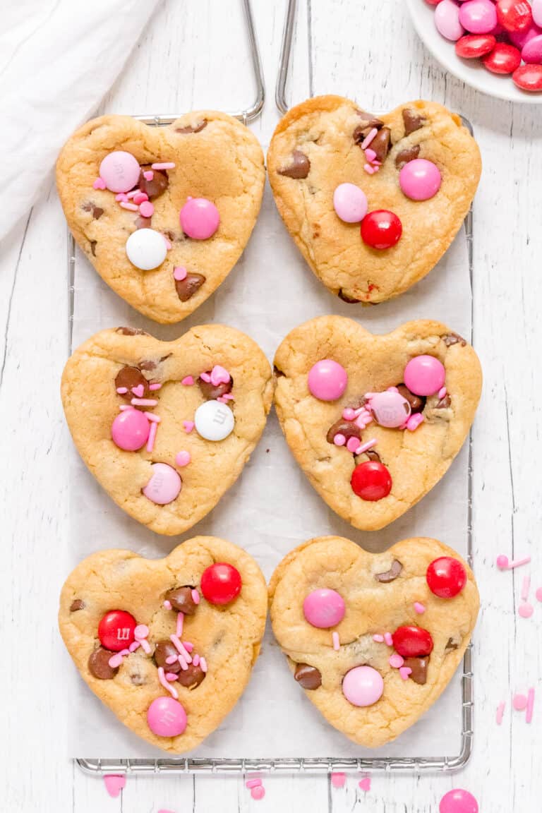 Chocolate Chip Heart Shaped Cookies - Maple and Thyme