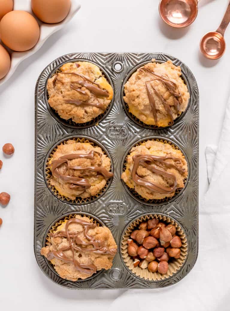 Nutella Muffins with Hazelnuts and Chocolate Chips - Maple and Thyme