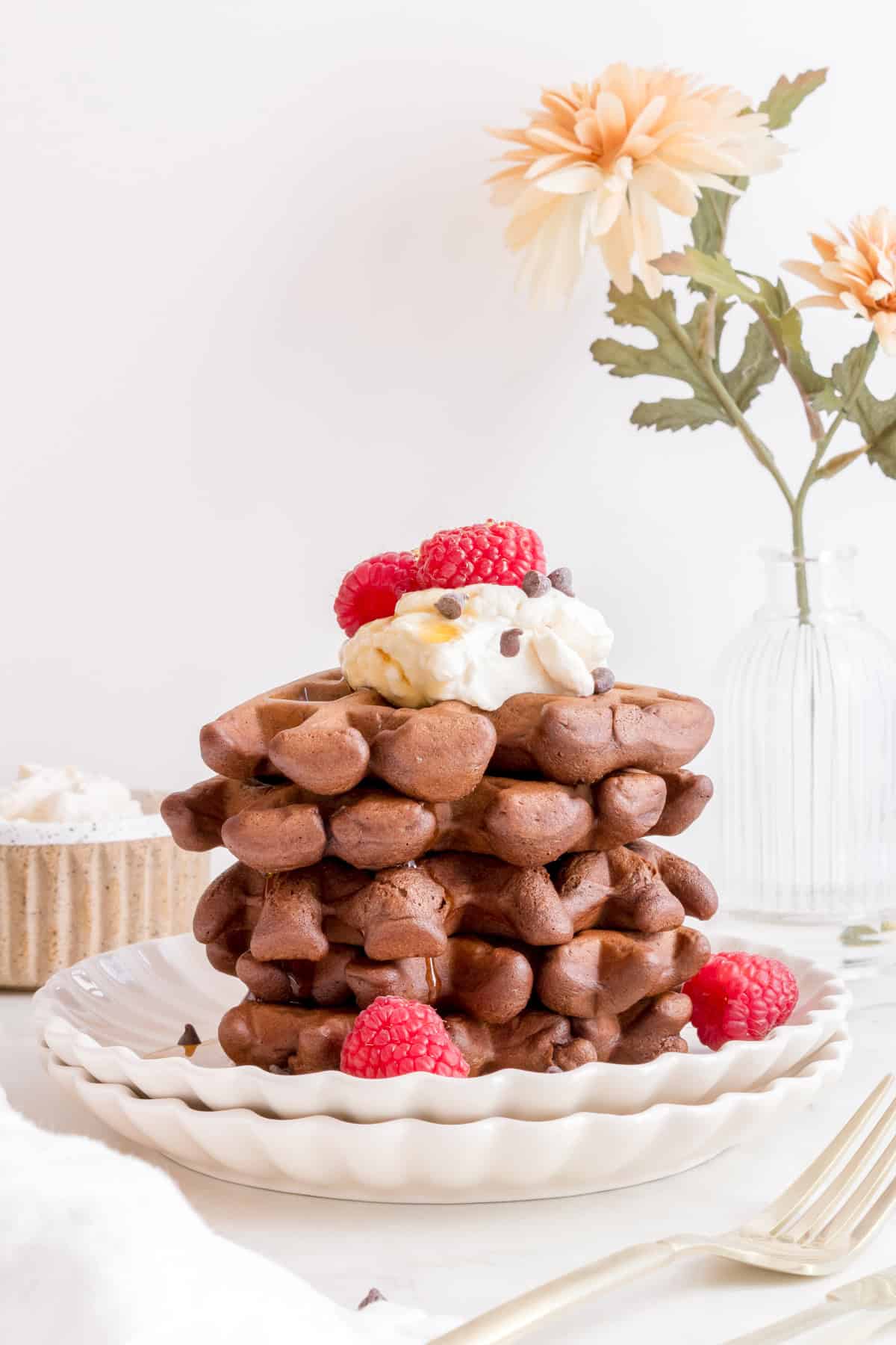The Best Chocolate Waffles Recipe (Triple Chocolate and Fluffy)
